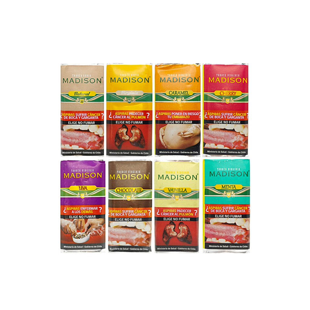 TABACO MADISON 40GM (NATURAL, CHOCOLATE, CHERRY, VAINILLA, MANGO, UVA ...